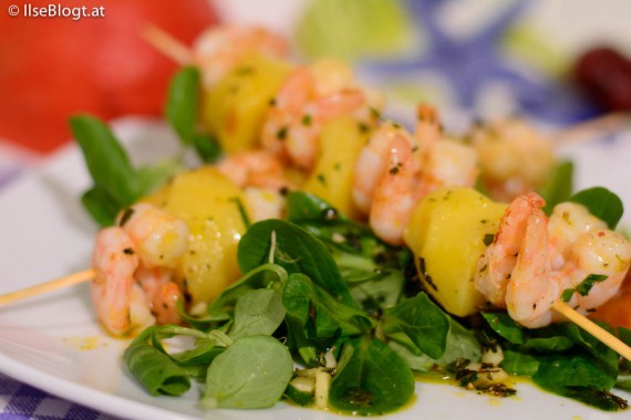 Garnelen-Kartoffel-Spieß mit Chili-Kürbis - Ilse Blogt